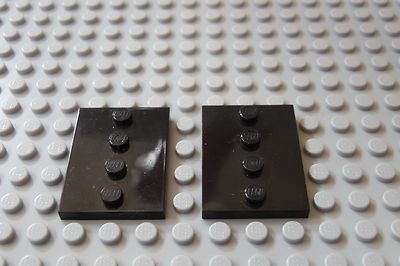NEW Lego Black Tile, Modified 3 x 4 with 4 Studs in Center - Lot of Two ...