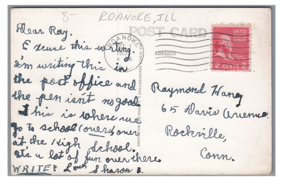 RPPC Roanoke High School ROANOKE IL Illinois Real Photo Postcard | eBay