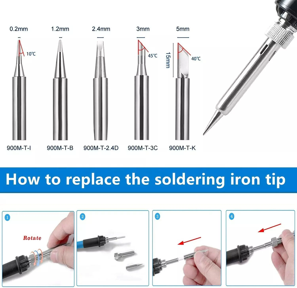 100W Electric Soldering Iron LCD Welding Tool Adjustable Temperature ...