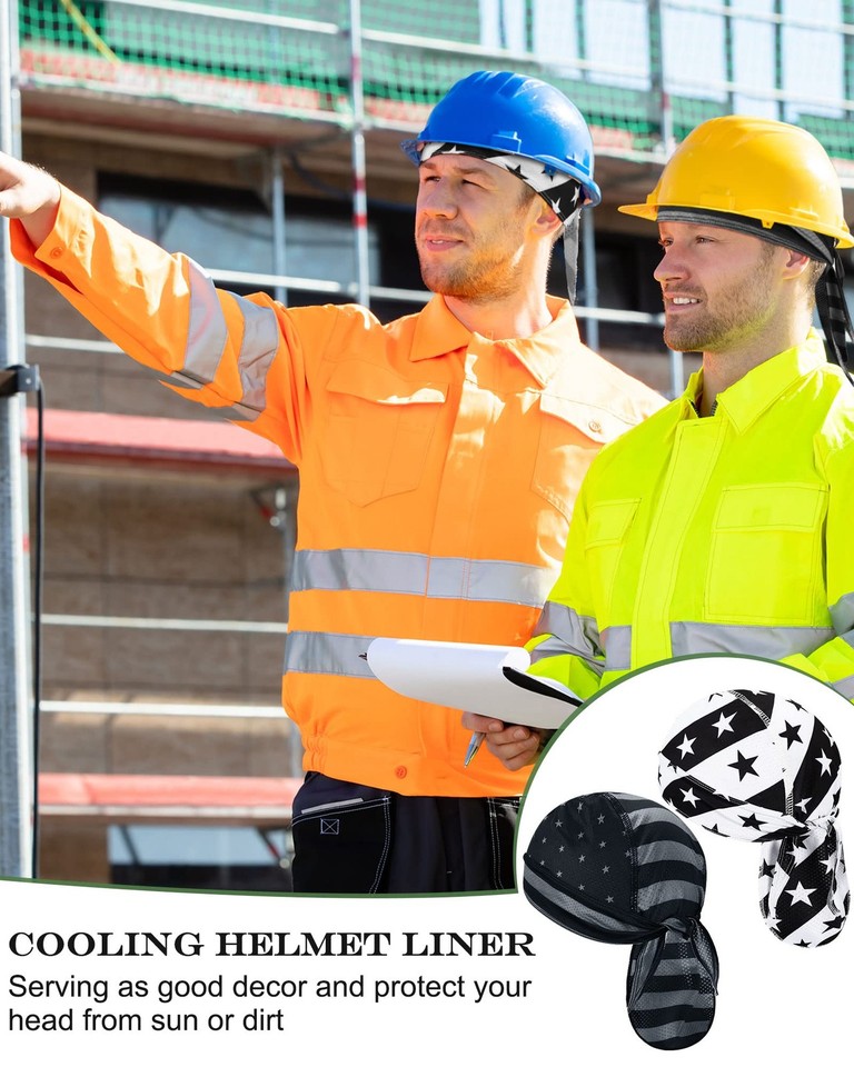 8 Pack Do Rag Skull Caps for Men Sweat Wicking Doo Rags Cooling Helmet ...