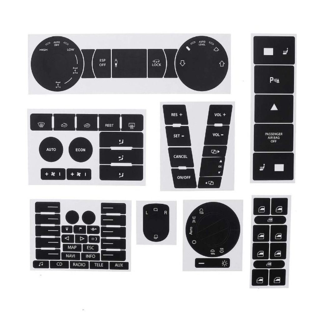8pcs PVC Car Interior Stickers Button Decals | eBay