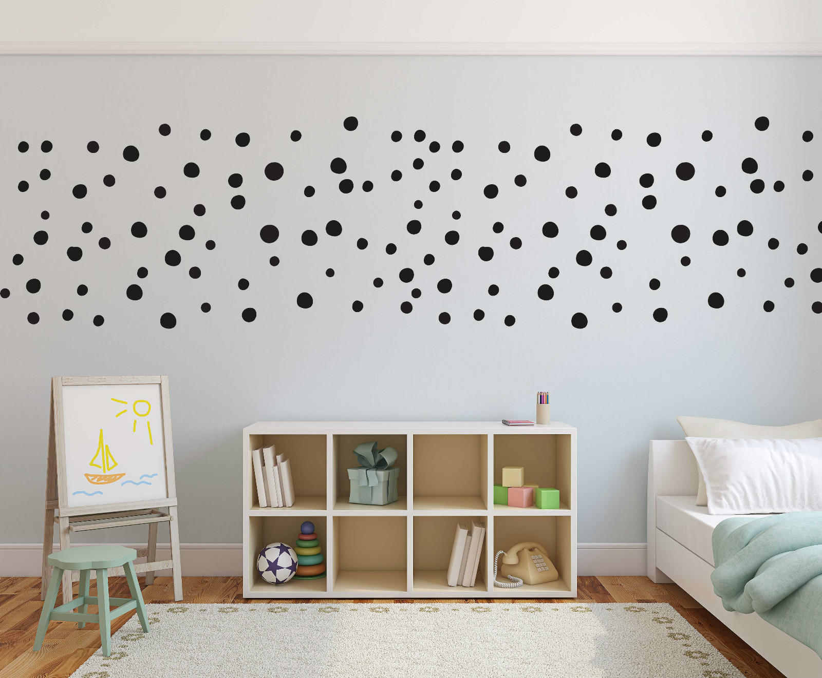 Hand Drawn Dot Wall Stickers ,mixed sizes. 78 dots per pack. Pick your ...
