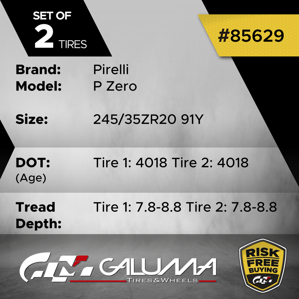 Set of 2 Tires LikeNEW Pirelli P Zero ZR20 245/35/20 2453520 91Y No ...