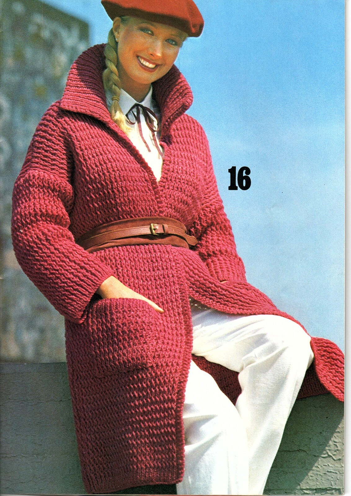 Ladies Long Line coat knitting pattern in chunky PATONS. With pockets ...