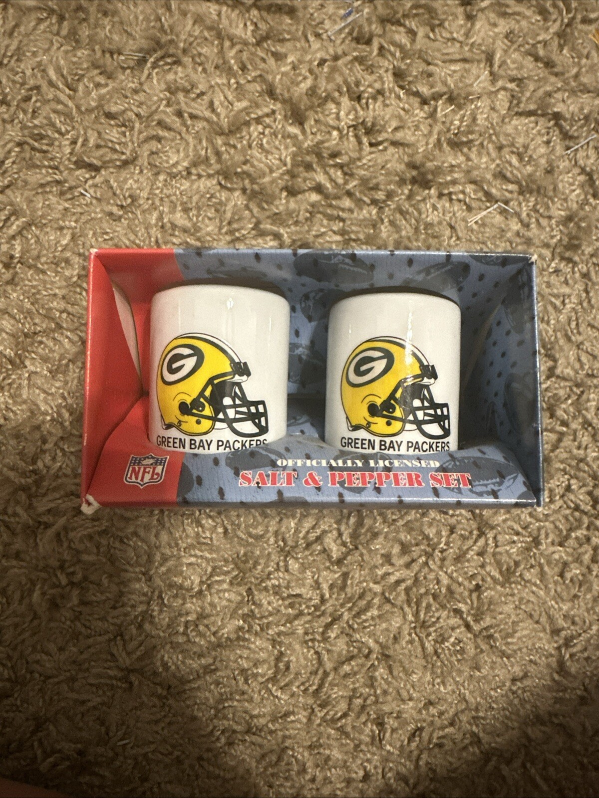 Green Bay Packers NFL Football Salt & Pepper Shakers NFL White NIP ...