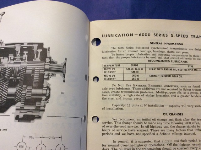 Dana Spicer Transmission Service Manual Model 6000 Series 5-speed | eBay