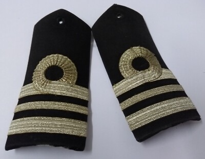 Naval Officers Lieutenant Commander Shoulder Boards Epaulette Black ...