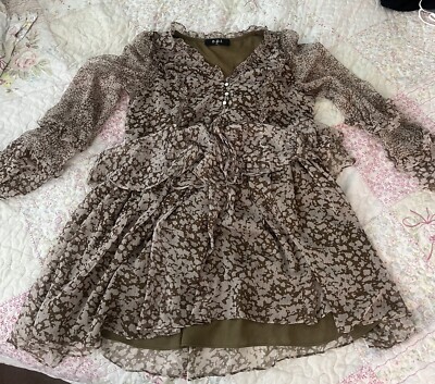 Brown Patterned Dress | eBay