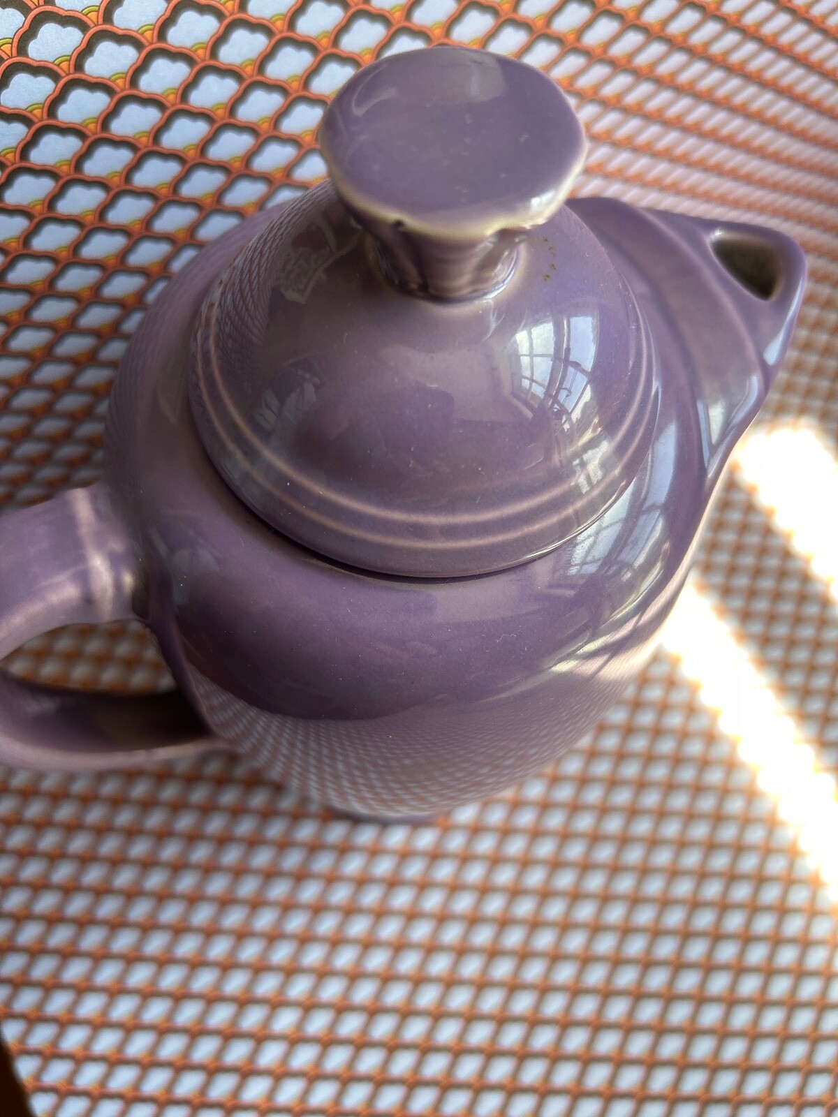 Fiestaware Lilac COFFEE POT vtg purple covered server 1994 1995 tea jug ...