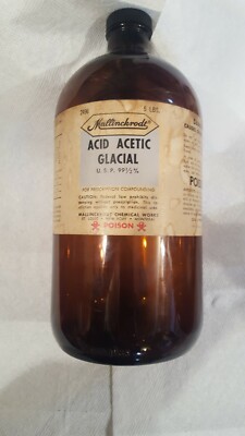 Vtg Brown Glass Pharmacy Apothecary Jar Bottle Acetic Acid 5 lb | eBay