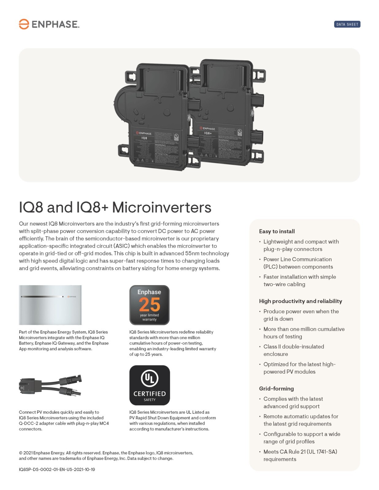 Microinverter Enphase IQ8 Plus , IQ8PLUS-72-2-US | eBay