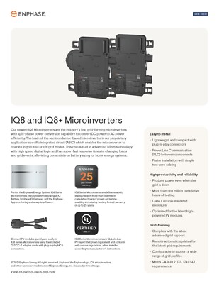 Microinverter Enphase IQ8 Plus , IQ8PLUS-72-2-US | eBay