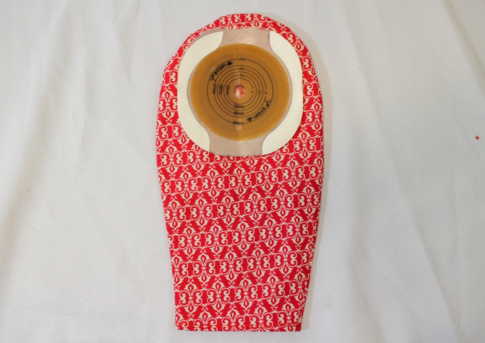 Open Bottom Red & White Ostomy Bag Cover Stoma Colostomy Pouch | eBay