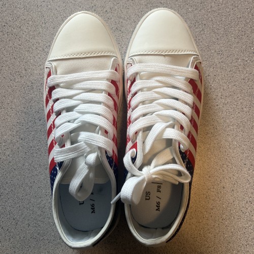 MAGA Shoes Sneakers Make America Great Again Red White Blue M 6/F 8 | eBay