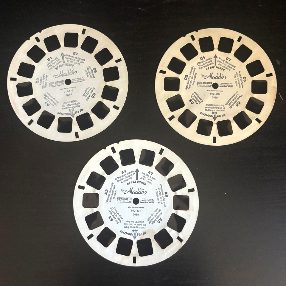 Viewmaster Reels ALADDIN #3088 Vintage Disney Toy Set of 3 | eBay