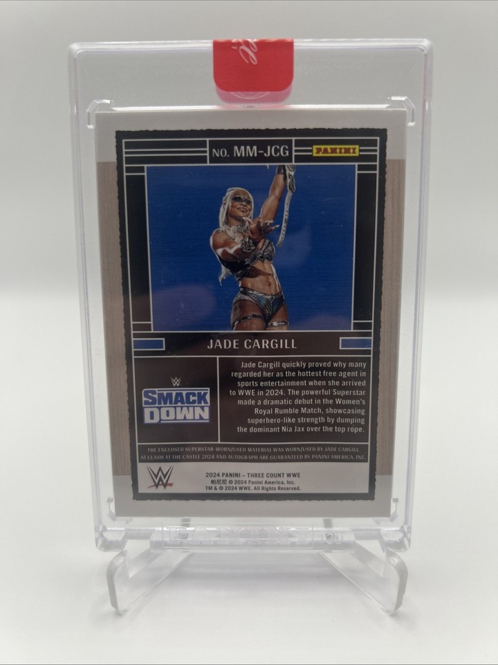 2024 Panini Three Count WWE Jade Cargill Mat Auto Purple #20/25 Match ...