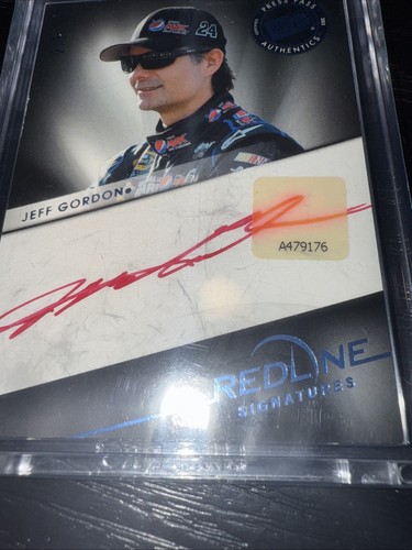 Jeff Gordon # 2/5 Redline Press Pass RED Ink Autograph Blue Halo BEAUTY ...