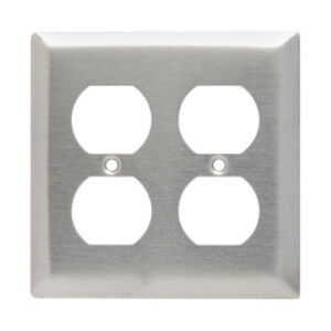 Pass & Seymour SS82 2-Gang Stainless Steel Duplex Receptacle Wall Plate ...