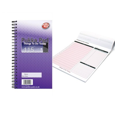 Pukka Pad Things To Do Today Memo Pad / Wire Bound Spiral To Do List ...
