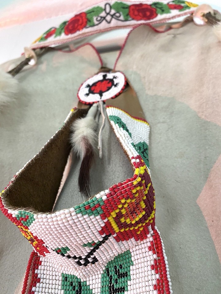 Vintage Native American Beaded Dance Powwow Regalia With Abalone Shells ...