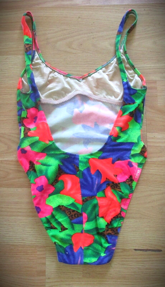 Vintage 80’s Neon Floral One Piece French Cut Swim Suit Size Small FREE ...