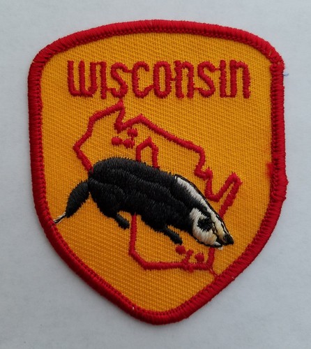 Vintage WISCONSIN Patch Badger State Travel Souvenir Unused NOS From ...