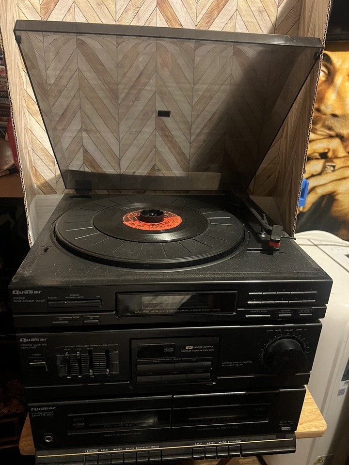 Vintage Quasar Turntable Duel Cassette AM/FM Stereo Players/w 2 9X14 ...