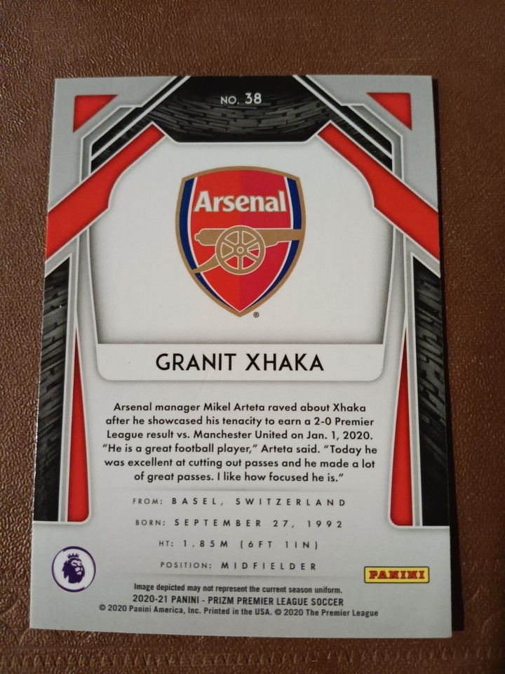 2020 GRANIT XHAKA PANINI PRIZM SOCCER CARD #38 ARSENAL SWITZERLAND | eBay
