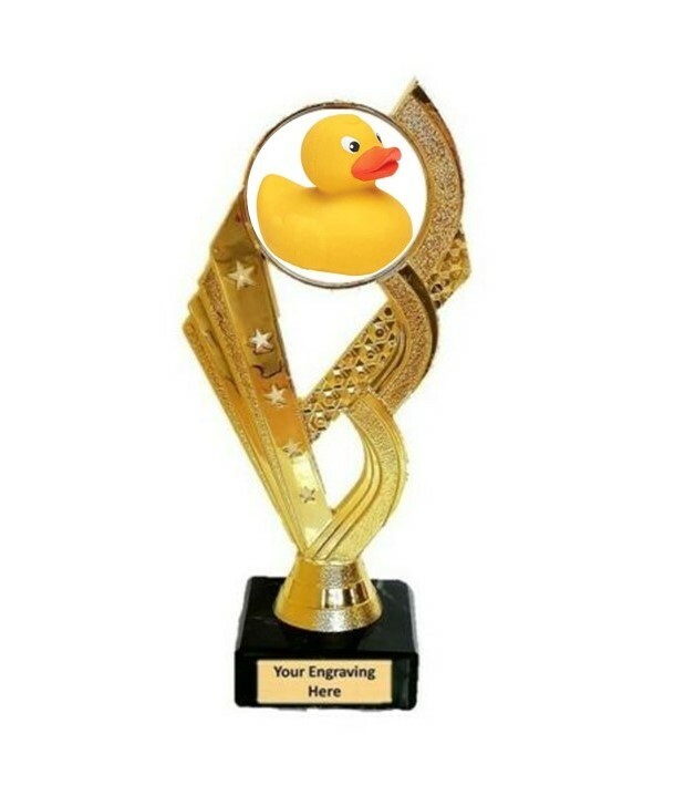 Rubber Duck Trophy Award 185mm Gold Figure Marble Base Duck Race Free ...