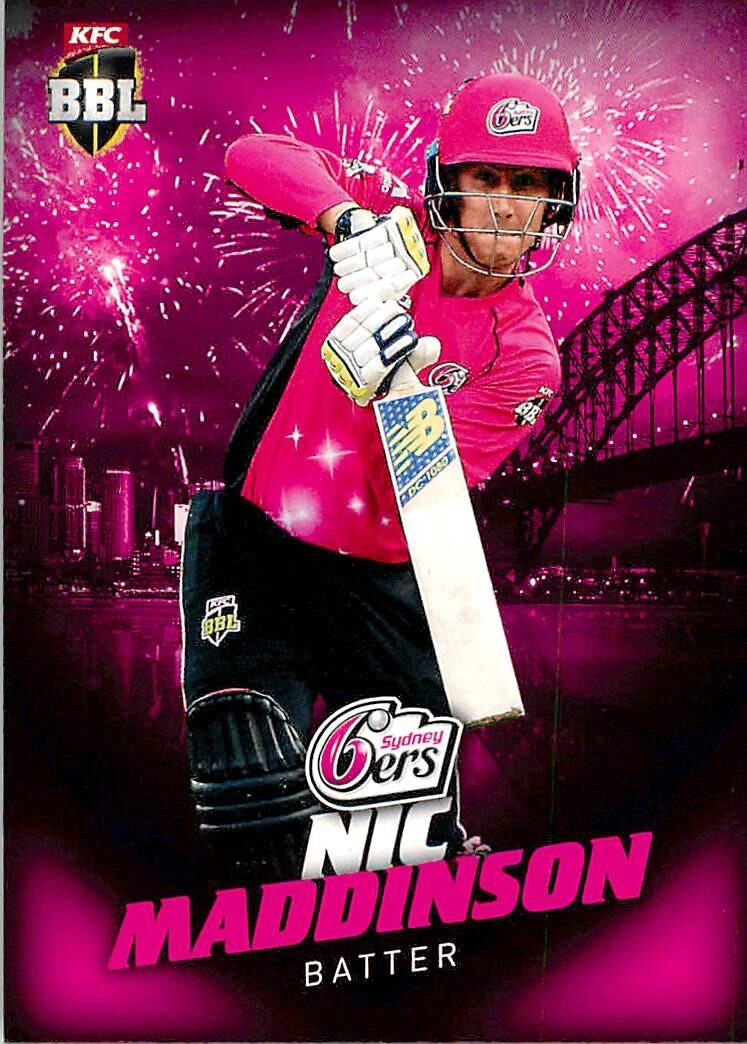 2017 2018 SYDNEY SIXERS BBL Cricket Card NIC MADDINSON | eBay Australia
