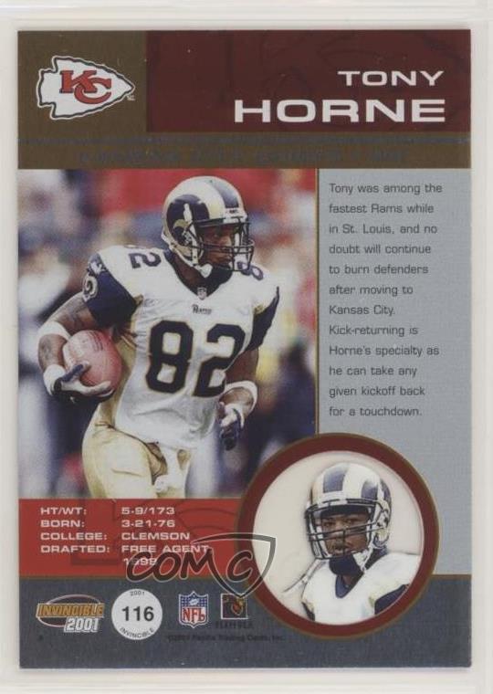 2001 Pacific Invincible - Retail #116 Tony Horne for sale online | eBay