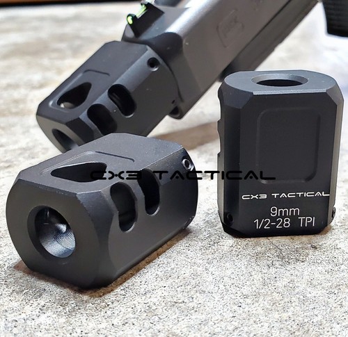 9mm Compensator 1/2-28 TPI Muzzle Brake Comp For G17 G19 G26 G34 G43 ...