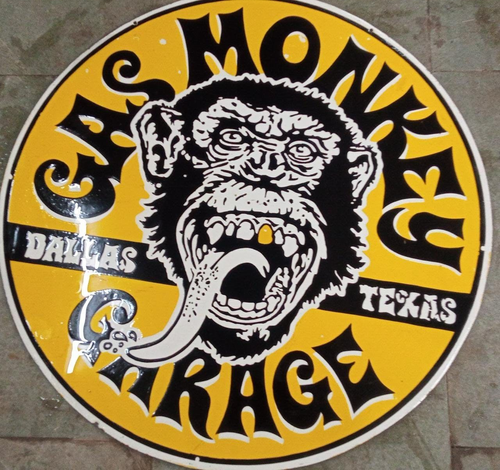 Porcelain Enamel Gas Monkey Garage Sign Size 30x30 Inches Double Sided ...