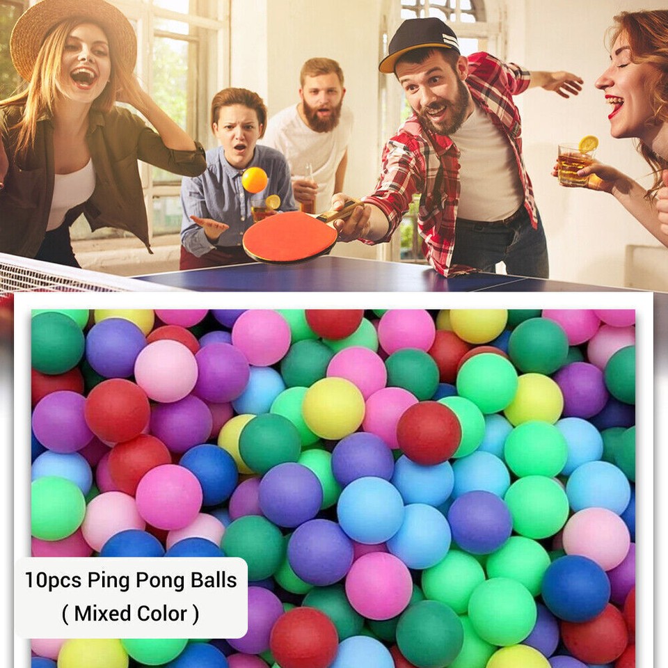 10PCS Ping Pong Balls 40mm Mixed Colours No Logo Table Tennis Beer ...