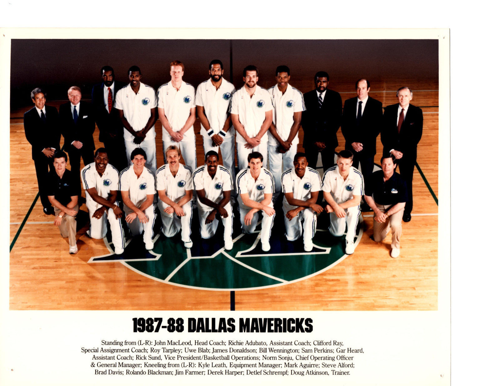 1987 1988 DALLAS MAVERICKS 8X10 TEAM PHOTO BASKETBALL NBA TEXAS USA HOF ...