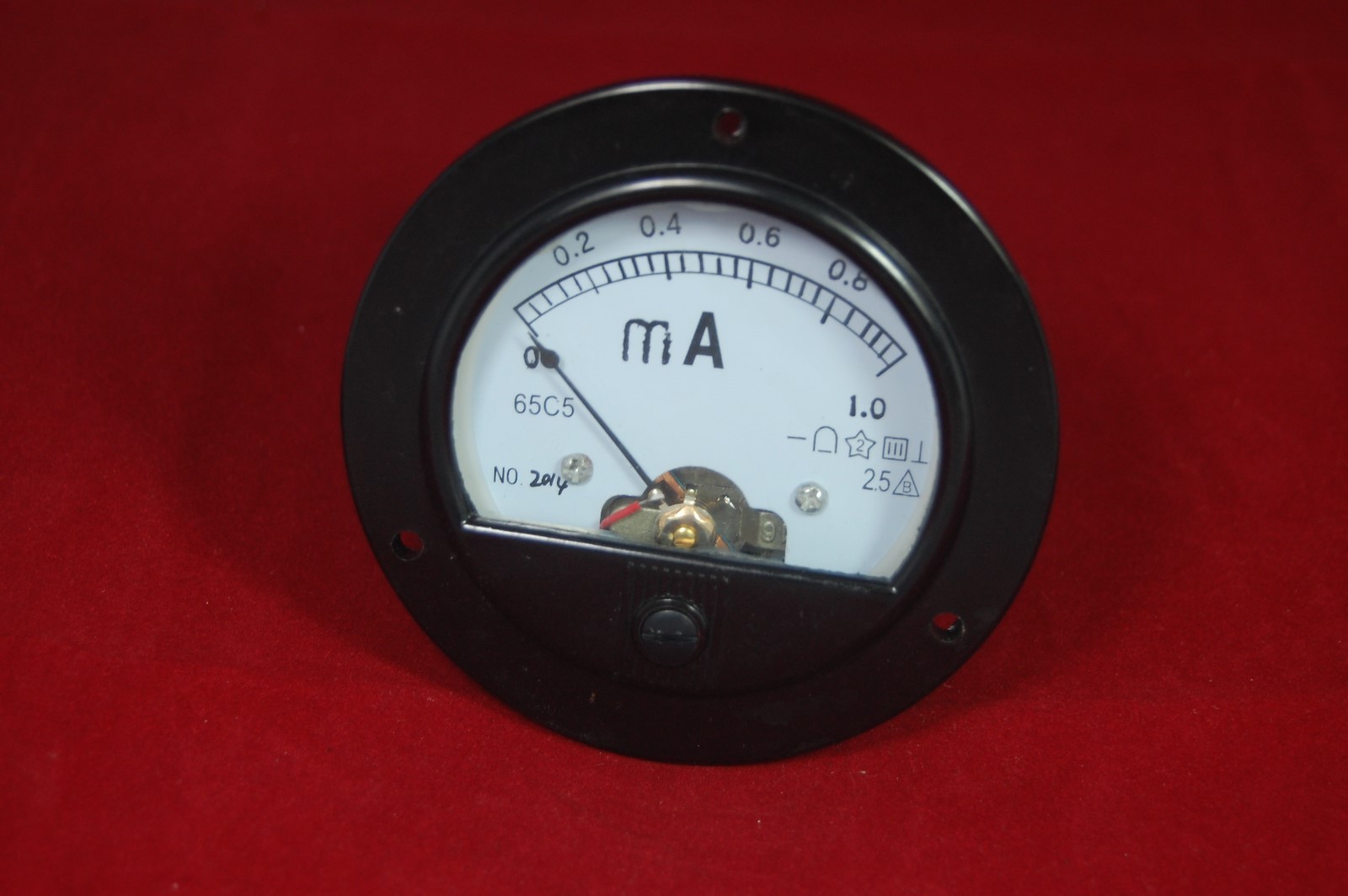 DC 0-1mA Round Analog Ammeter Panel AMP Current Meter Dia. 90mm Plastic ...