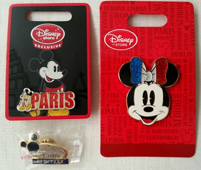 3 Disney Store Pins MICKEY & MINNIE MOUSE PARIS 2014, Walt Disney ...
