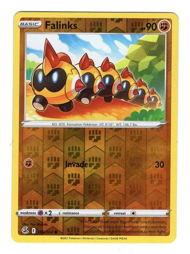 Pokemon TCG Falinks SWSH Fusion Strike 155/264 Reverse Holo Common Card ...