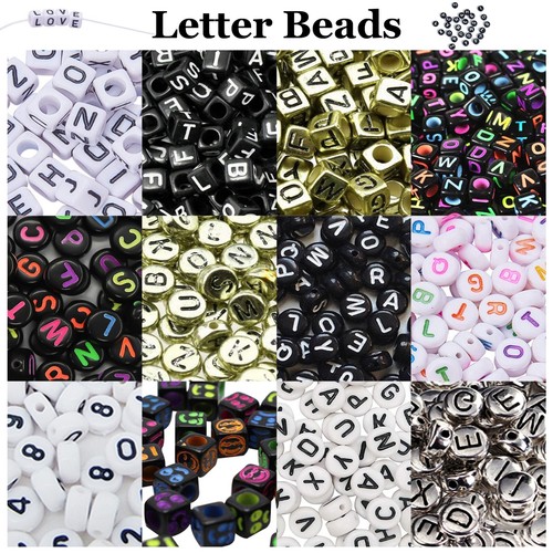 Letter Beads Mixed Colour 6-7mm Alphabet Cubes For Kids DIY Jewellery ...