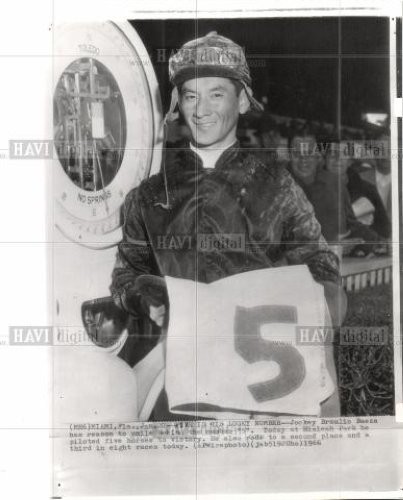 1966 press photo Miami Jockey Braulio Baeza | eBay