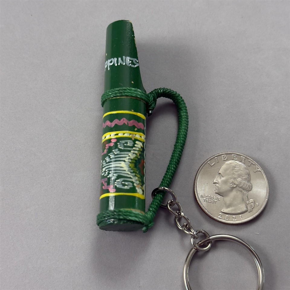Vintage Philippines Hand Painted Wood Jug Souvenir Keychain Key Ring ...