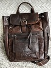 NOS Jack Georges Genuine Leather Brown Backpack 14”x11”x5” | eBay