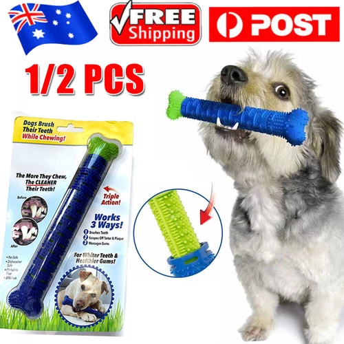 Dog Toothbrush Chew Toy Bone Pet Dental Teeth Brushing Cleaner Stick ...