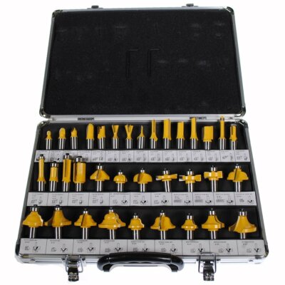Shop4Omni NEW 35 PIECE CARBIDE ROUTER BIT TOOLS SET W/ CASE - 1/2 INCH ...