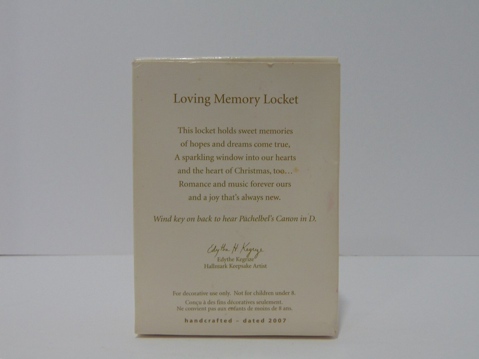Hallmark Keepsake Loving Memory Locket Christmas Photo Holder 2007 ...