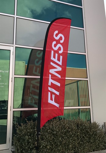 3.5m Fitness Replacement Flag / Outdoor Gym Advertising Sign (without ...