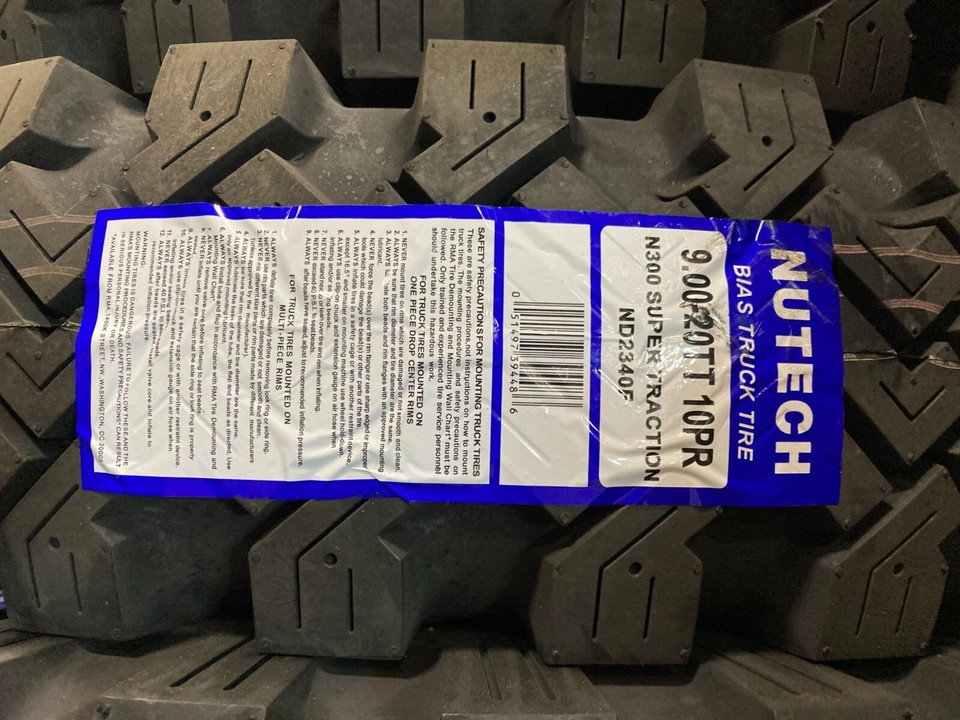 4 New Bias Tire 9.00 20 NUTECH N300 Super Traction 10ply Mud & Snow 9 ...