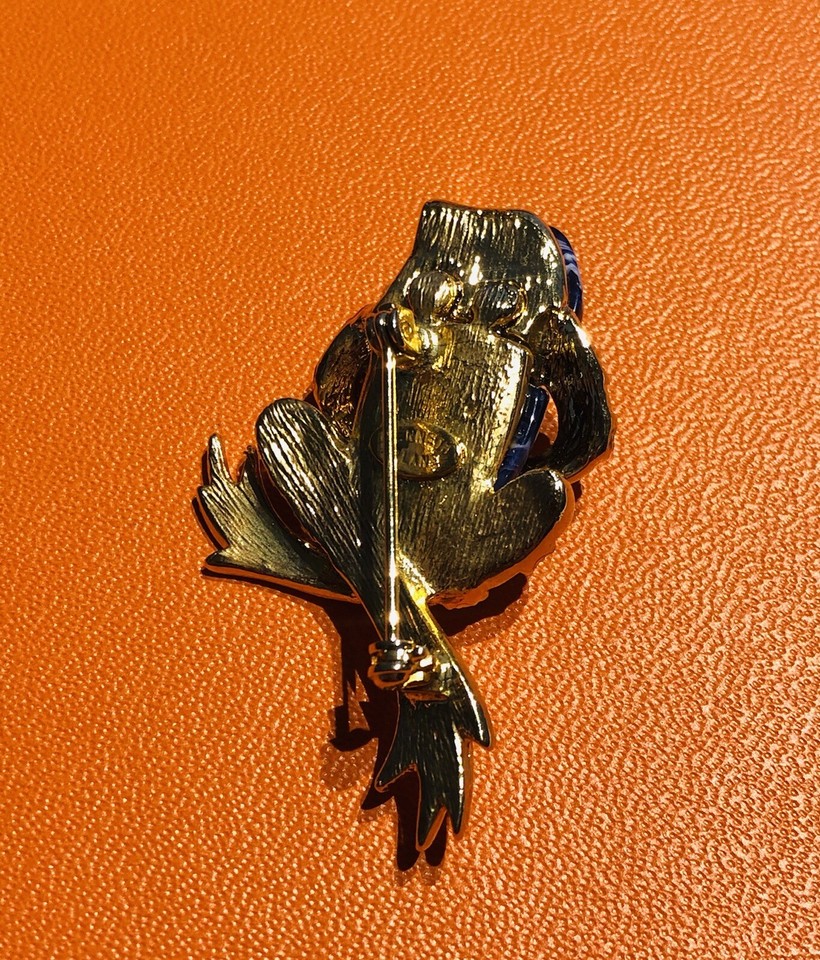 Kenneth Jay Lane KJL Gold Plated Purple Resin Crystal Frog Brooch | eBay