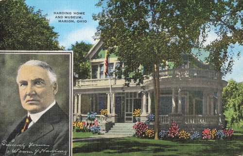 Postcard Warren Harding Home Museum Marion Ohio OH | eBay