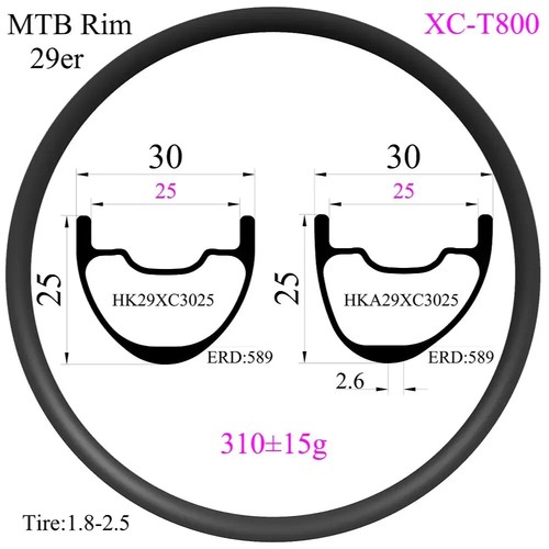 XC MTB Rims Superlight 29er Hookless Tubeless Trail/Enduro Wheel 24-32 ...